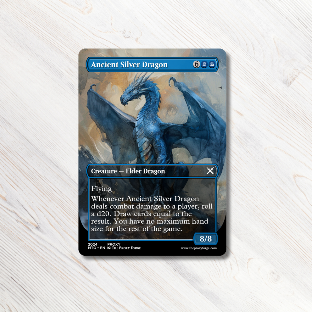 Ancient Silver Dragon MTG Proxy (90's Fantasy)