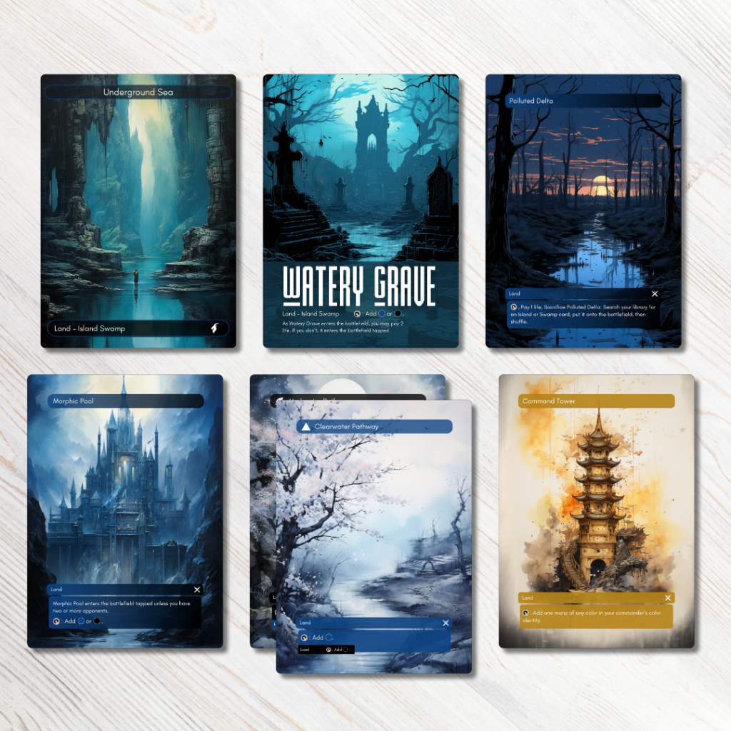 MTG Proxy Land Essentials Pack: Dimir (Blue/Black)