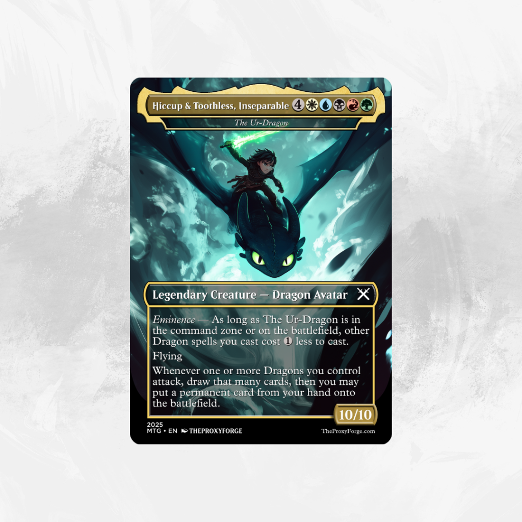 Hiccup and Toothless, Inseparable (The Ur-Dragon) MTG Proxy